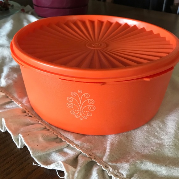 Tupperware | Kitchen | Vintage Tupperware Orange Storage Canister ...